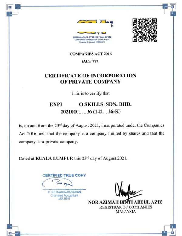 什么是马来西亚公司注册号Register of company – 递接物流